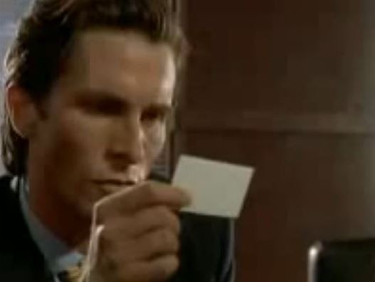 American Psycho Business Card Scene
