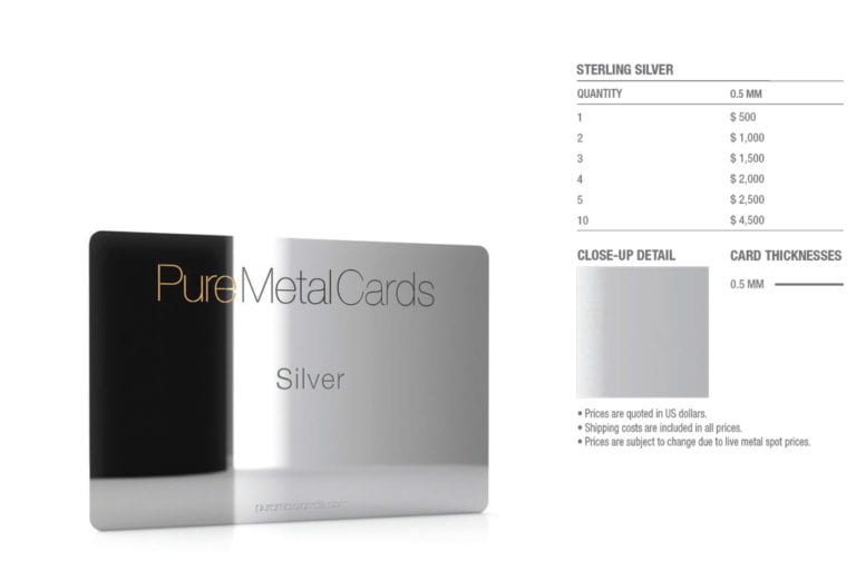 Silver Business Cards: Make a Statement with Sterling Silver