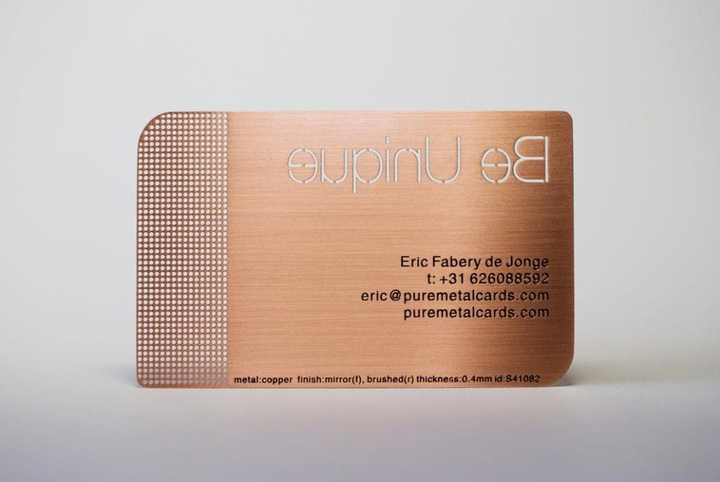 Copper Business Cards - PURE METAL CARDS