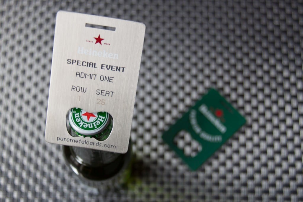 Pure Metal Cards - Metal Bottle Opener Business Cards