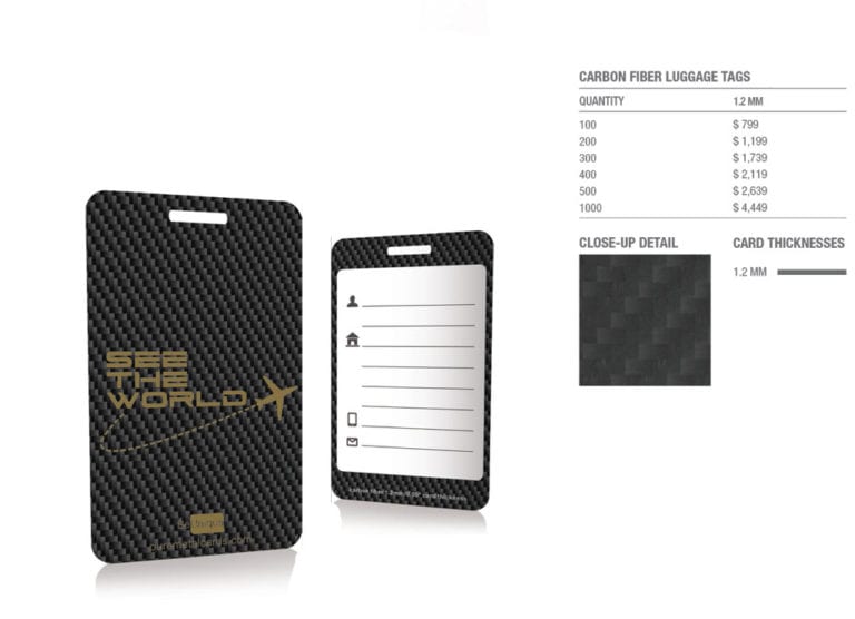 Carbon Fiber Luggage Tags | PURE METAL CARDS