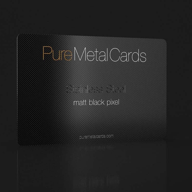 Matt Black Pixel Stainless Steel Cards - Pure Metal Cards