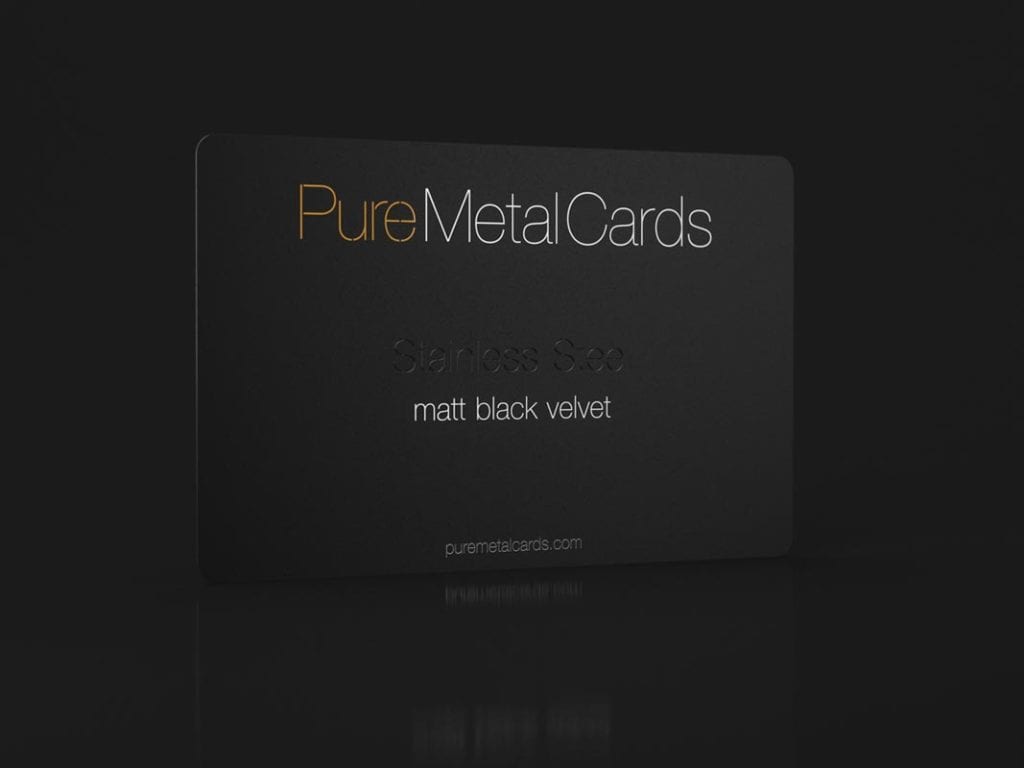 Matt Black Velvet Stainless Steel Cards - Pure Metal Cards