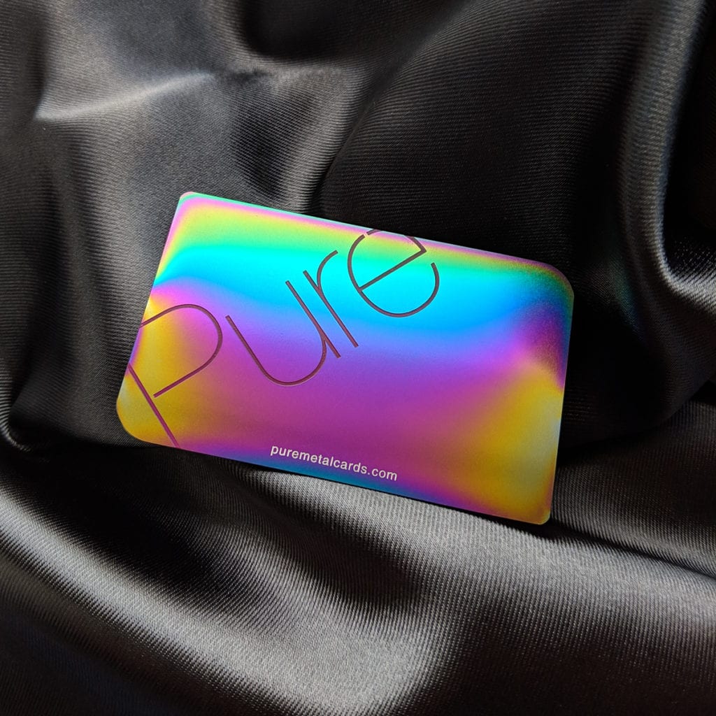 The Iridescent Metal Card - PURE METAL CARDS