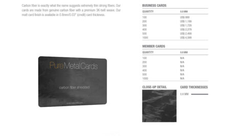Shredded Carbon Fiber Business Cards