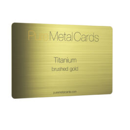 Brushed Gold Titanium Business Cards - Pure Metal Cards