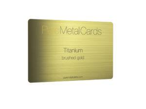 Brushed Gold Titanium Business Cards - Pure Metal Cards