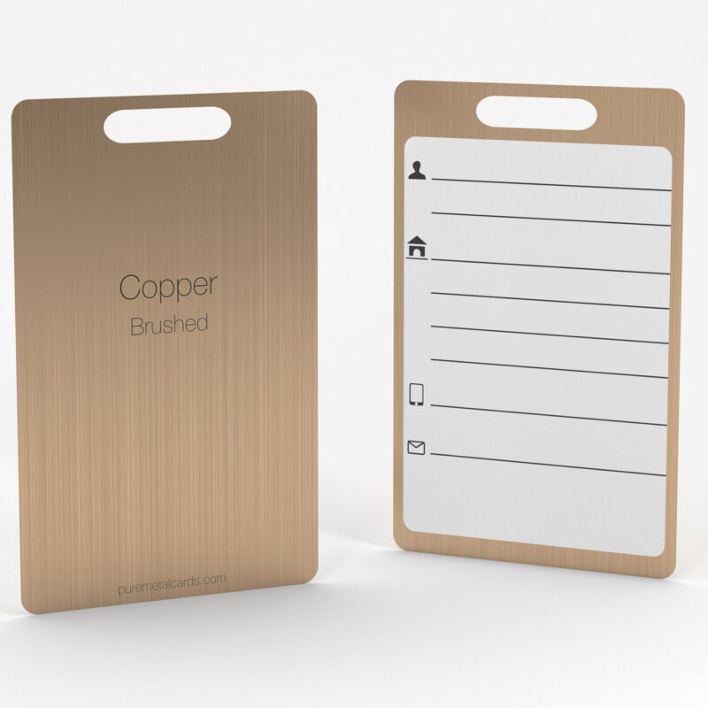 Luxury Brushed Copper Metal Luggage Tags: Sleek and Professional