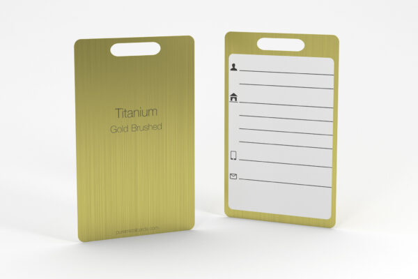 Distinctive and Durable Brushed Gold Titanium Luggage Tags
