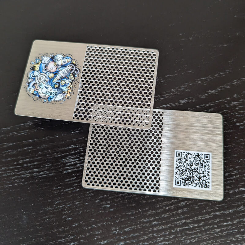 Brushed Stainless Steel Grinder Cards - Pure Metal Cards