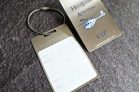Luxury Brushed Copper Metal Luggage Tags: Sleek and Professional