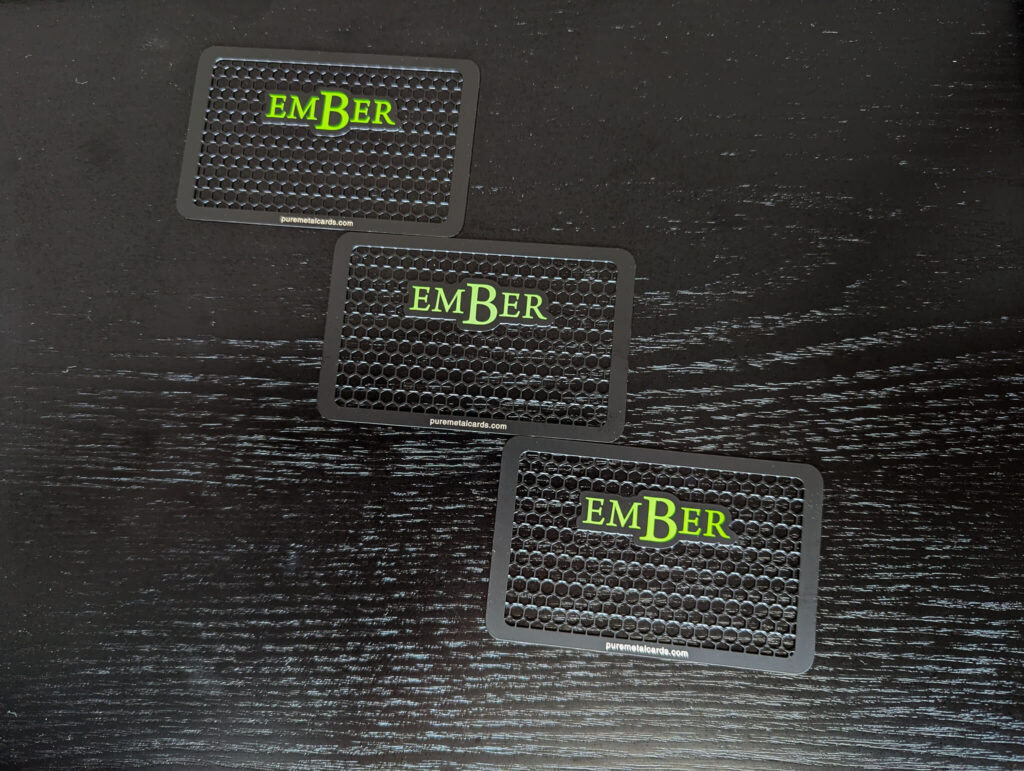 Matt Black Stainless Steel Grinder Cards - Pure Metal Cards