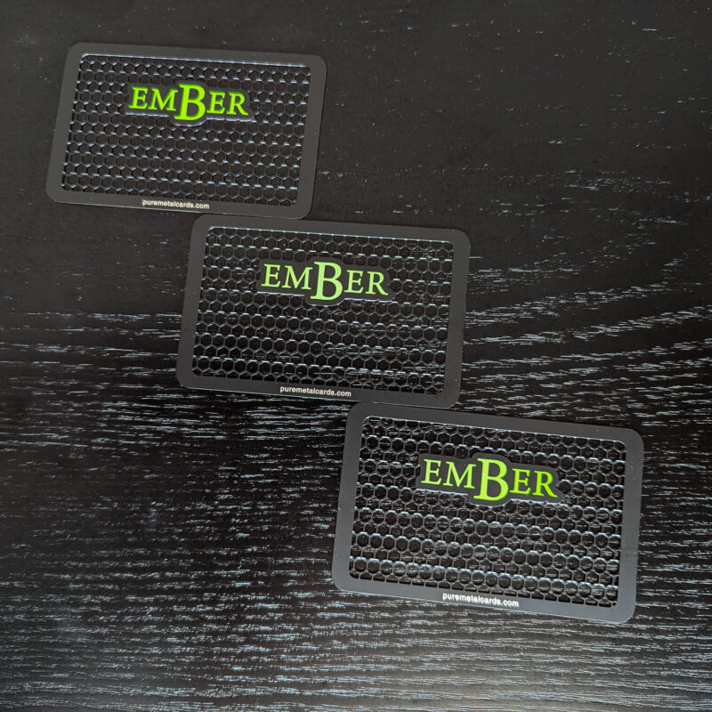 Matt Black Stainless Steel Grinder Cards - Pure Metal Cards