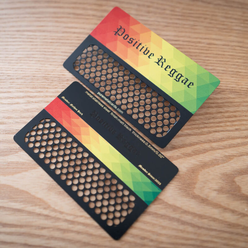 Matt Black Stainless Steel Grinder Cards - Pure Metal Cards