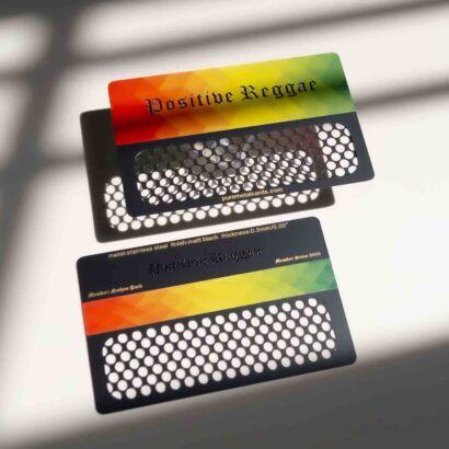 Matt Black Stainless Steel Grinder Cards - Pure Metal Cards