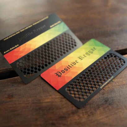Matt Black Stainless Steel Grinder Cards - Pure Metal Cards