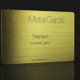 Brushed Gold Titanium Business Cards - Pure Metal Cards