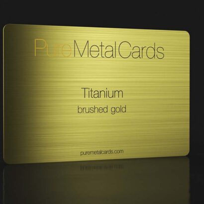 Brushed Gold Titanium Business Cards - Pure Metal Cards